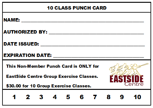 GroupExPunchCard - EastSide Centre